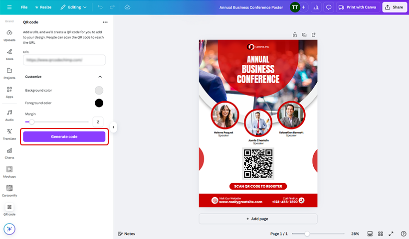 How to create a QR code on Canva